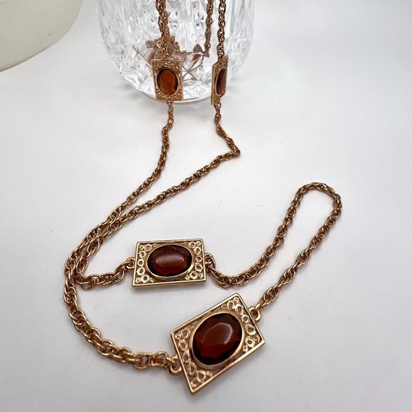 Emmons | Jewelry | Emmons Rose Gold Root Beer Glass Station Necklace ...